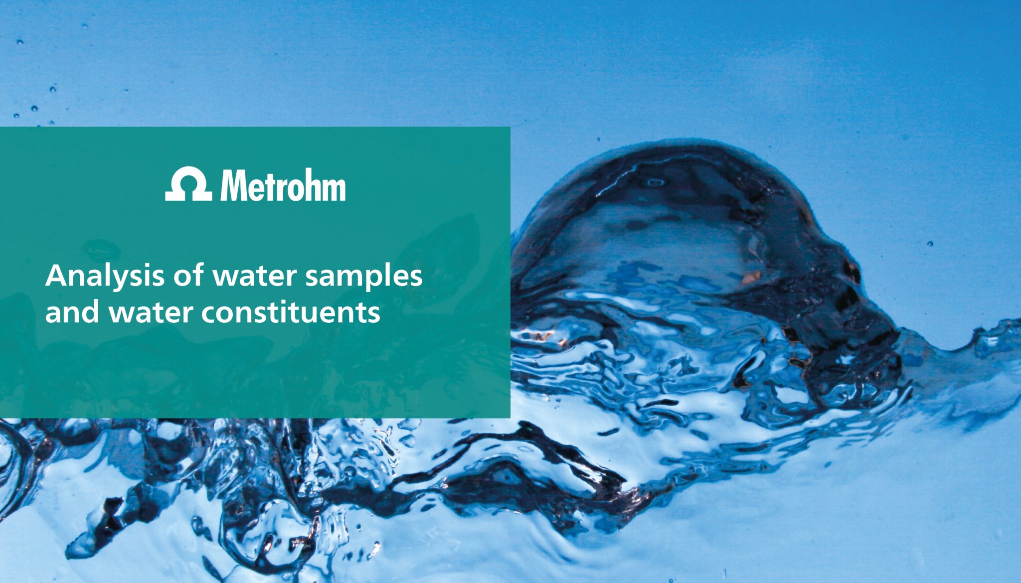 Analysis of water samples and water constituents - Water Industry Journal